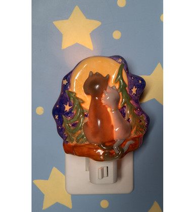 Loving Cats Plug-in Porcelain Night Light - Lighting - Cosmos