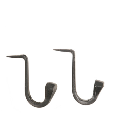 Wrought Iron Small "Hammer In" Single Hook, Set of 12 - Rustic Decor