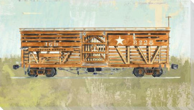 Cattle Car Wrapped Canvas Giclee Art Print Wall Art | Transportation ...