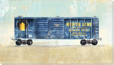 North Line Boxcar Wrapped Canvas Giclee Art Print Wall Art | Vintage ...