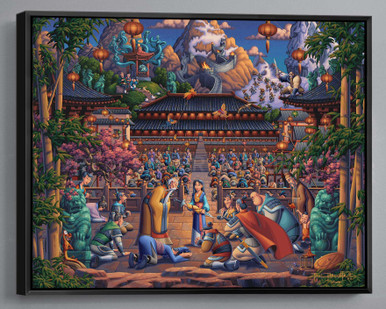 28" x 35" Disney Mulan the Face in the Mirror Framed Canvas Wall Art ...