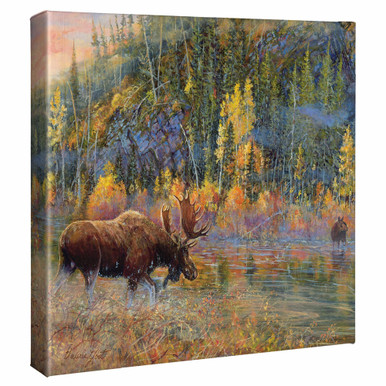 14" x 14" Rituals of the Fall Moose Wrapped Canvas Wall Art - Wall Decor