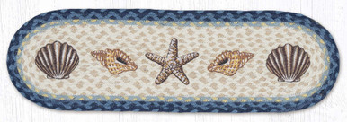 8.25" x 27" Shells Oval Jute Stair Tread - Floor Rugs