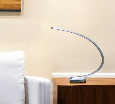 16" Silver Metal Desk Led Table Lamp - Lighting