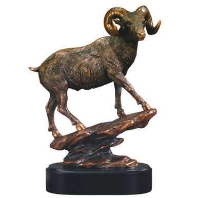 11" Walking Ram Statue | Bronze Sculpture | Mountain Wildlife Decor