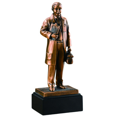12" Doctor Statue | Bronze Sculpture | Medical Professional Honor Decor