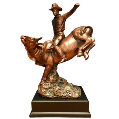 11.5" Bull Rider Statue - Bronze Finish - Sculpture