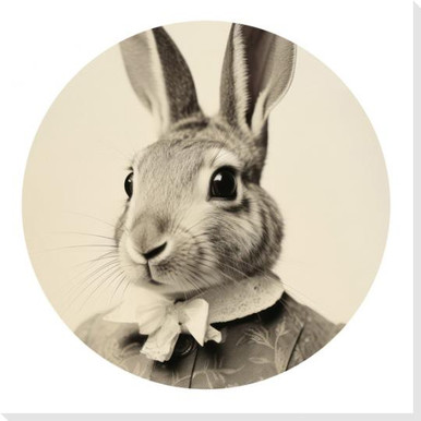 Mrs Rabbit Wrapped Canvas Giclee Art Print Wall Art | Hare Wall Decoration