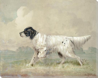 Hunting Dog Wrapped Canvas Giclee Art Print Wall Art | Dog Wall Decor