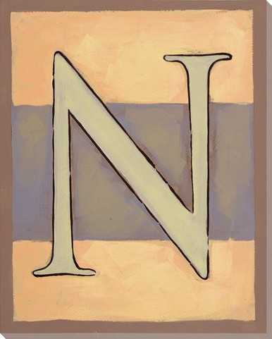 Block Letter N Wrapped Canvas Giclee Print Wall Art | Initial Wall ...
