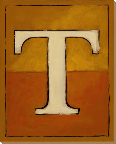 Block Letter T Wrapped Canvas Giclee Print Wall Art | Letter Wall Decor