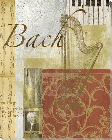 Bach Wrapped Canvas Giclee Print Wall Art | Contemporary Music Wall Decor