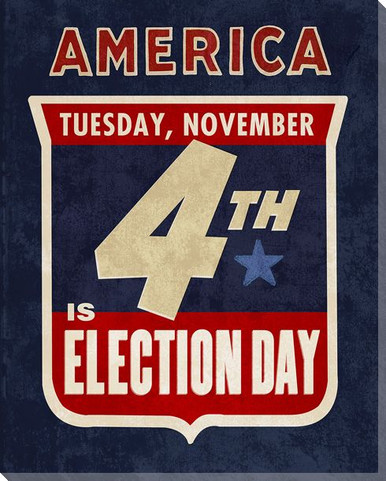 Election Day Wrapped Canvas Giclee Print Wall Art - Wall Decor - Artwork