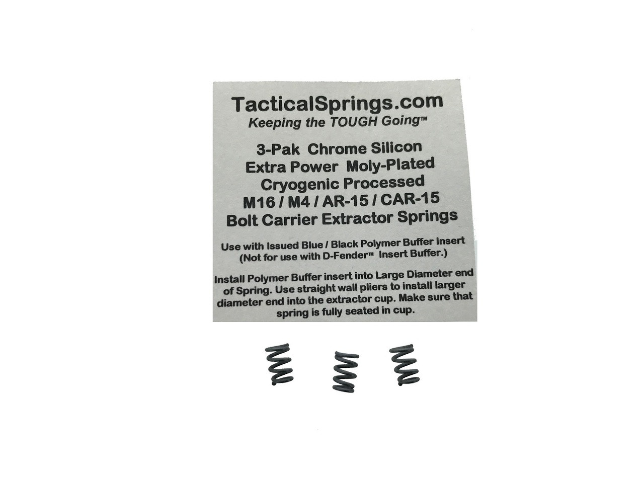 Tactical Springs AR15/M4/M16 5-Coil XP Bolt Extractor CS Spring 3-Pak ...