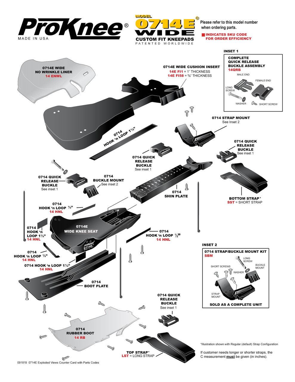 ProKnee Model 0714 Custom Standard Kneepad 24" with Regular Straps and ...