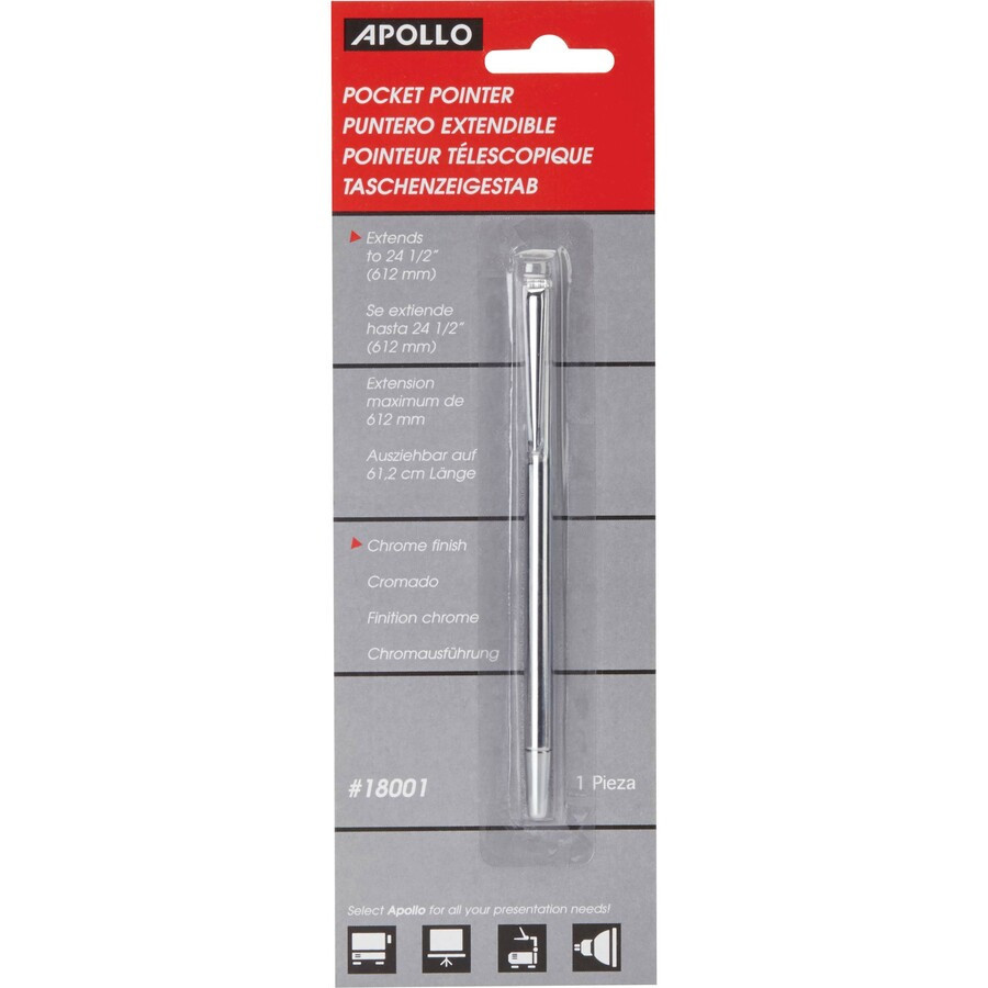 Apollo Slimline Pen-Size Pocket Pointer with Clip, Extends to 24.5 ...