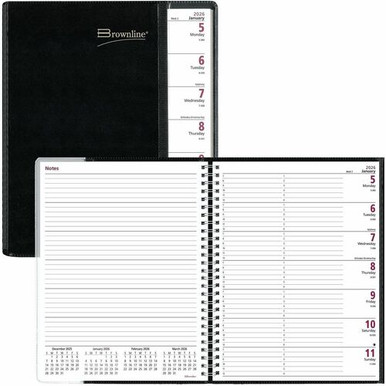 Brownline Pre-Vu Weekly Planner, Transparent Section, English, Black ...