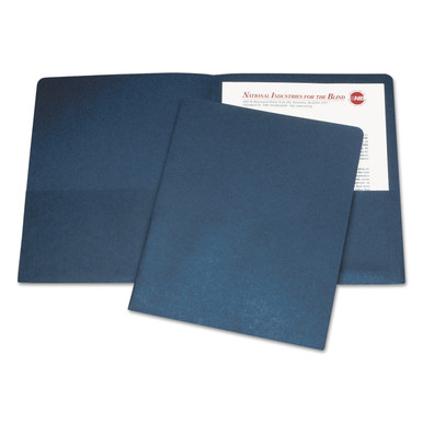 AbilityOne - Portfolio, Double Pocket, Coated Paper, Dark Blue, Letter ...
