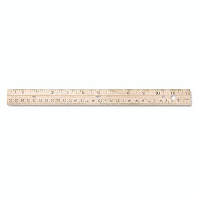 Westcott Metal Edge English/Metric Wood Ruler - 12" Length x 1" Width ...