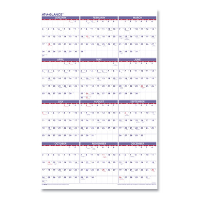 At-A-Glance Recycled Yearly Wall Calendar 24" x 36" English - Extra ...