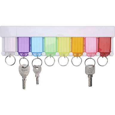 Sparco Key Rack, 8-Tag, 10-1/2"Wx1/2"Lx2-4/5"H, Assorted (SPR02880 ...