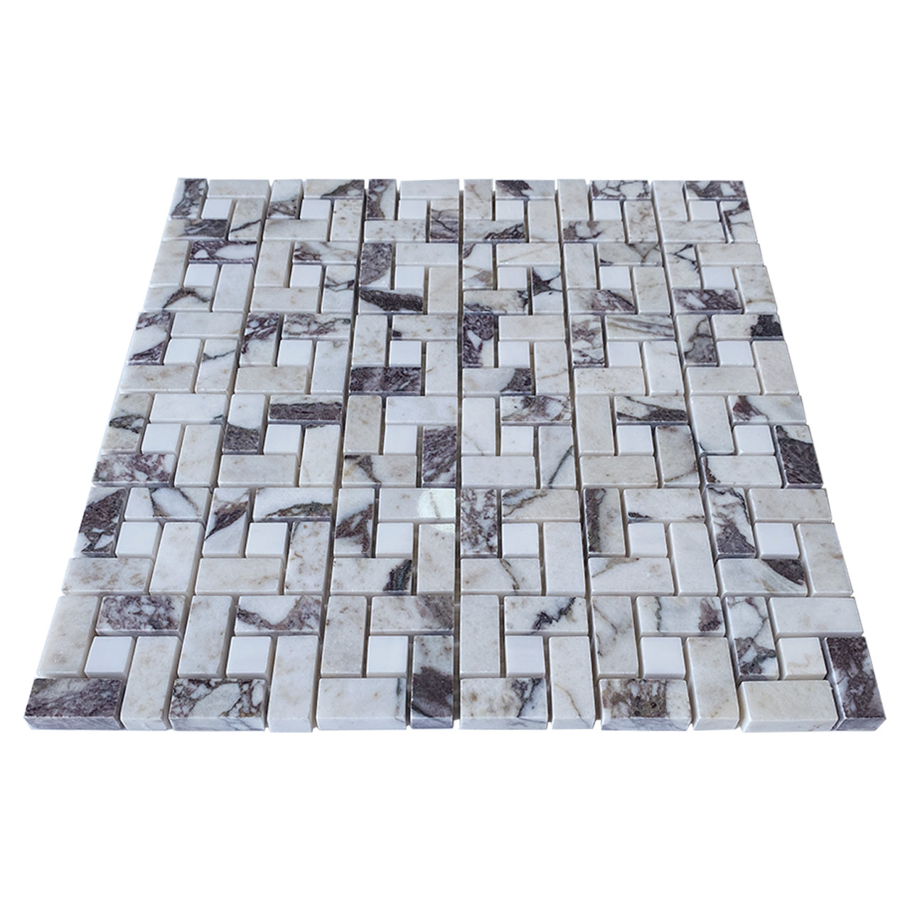 Viola Marble Target Pinwheel Mosaic with Dolomite