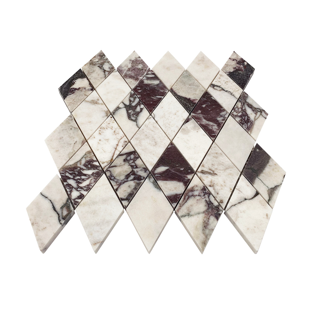 Calacatta Viola Marble Large Diamond Mosaic Tile Polished