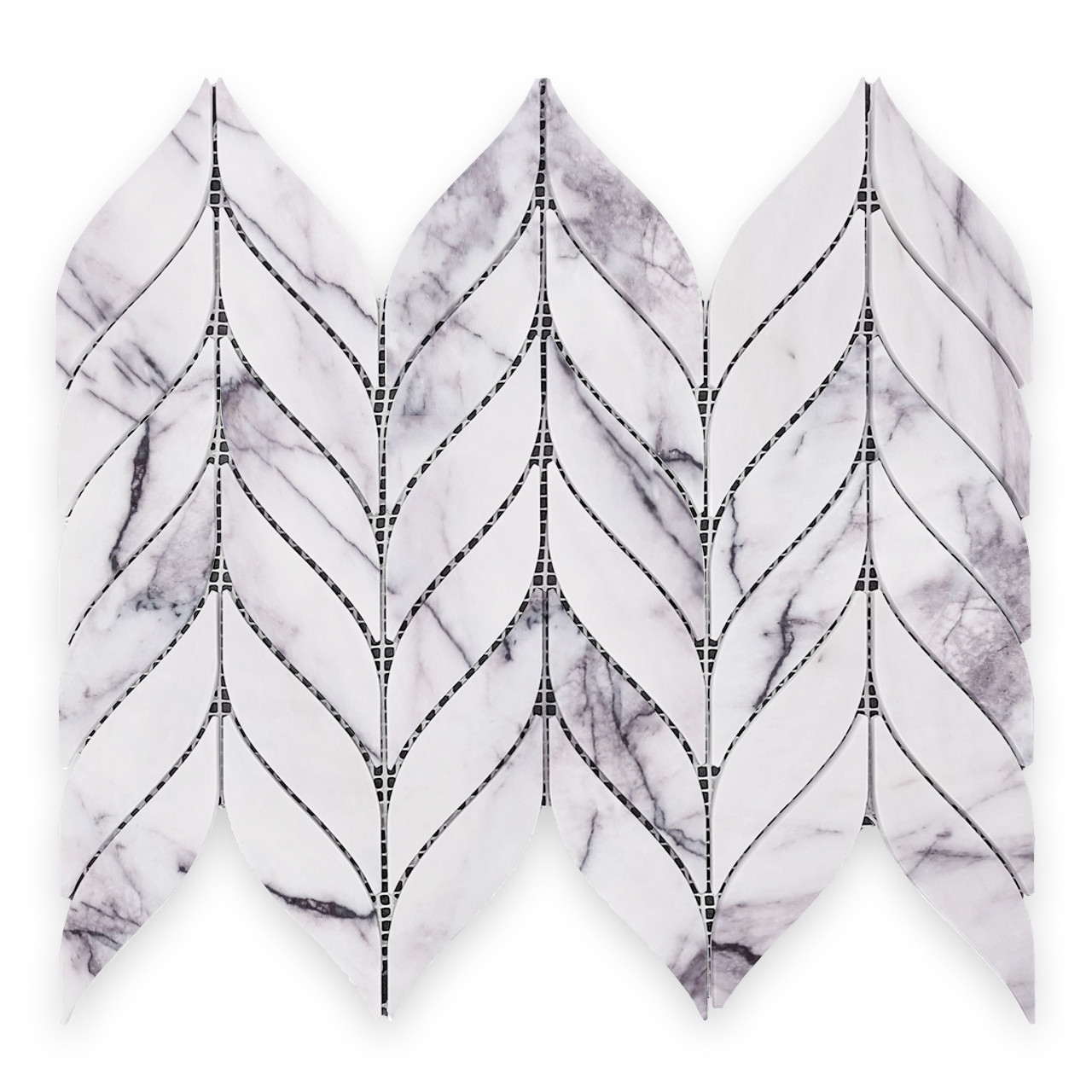 Lilac Leaf Shape Mosaic Tile Honed