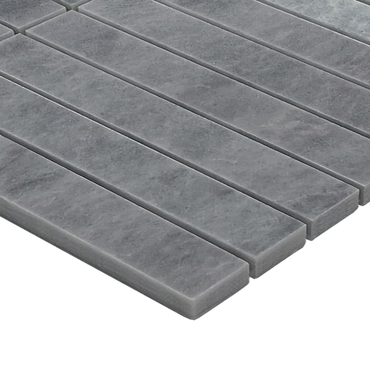 Bardiglio Gray Marble 1x6 Stacked Mosaic Tile Honed