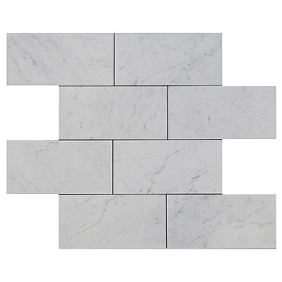 12" x 24" Carrara White Italian Marble Tile Polished