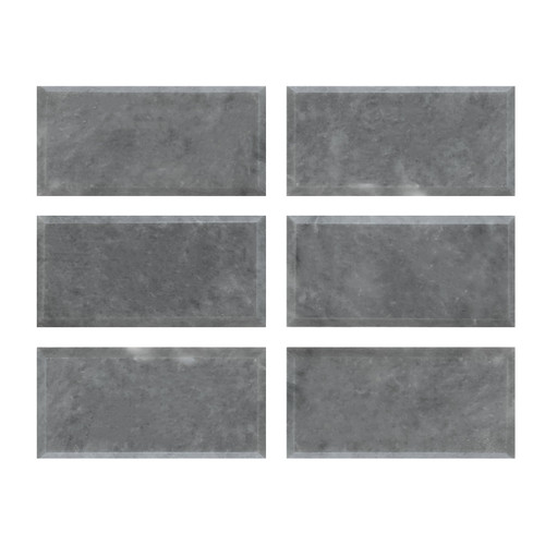 Bardiglio Gray Marble 3x6 Wide Big Bevel Subway Tile Honed
