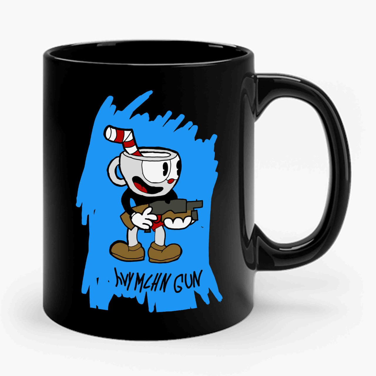Cuphead With The Metal Slug Heavy Machine Gun Ceramic Mug