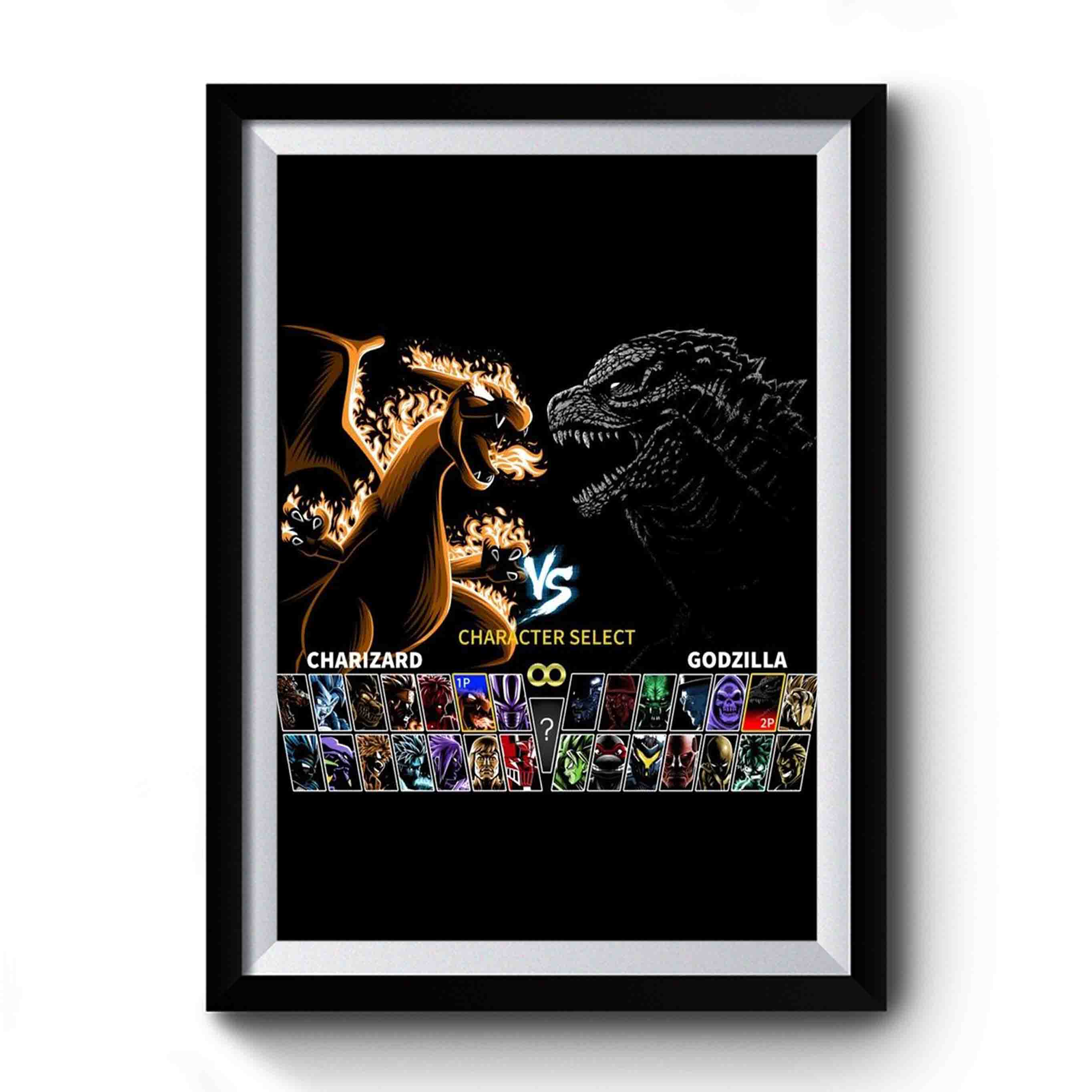 Charizard Versus Godzilla 1 Premium Poster