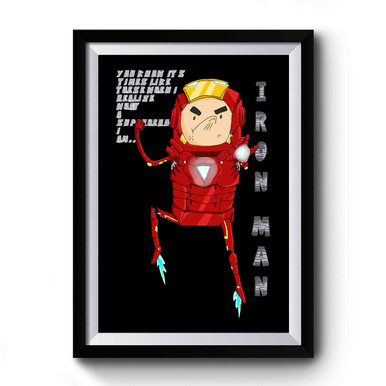 Iron Man Adventure Time Style Premium Poster
