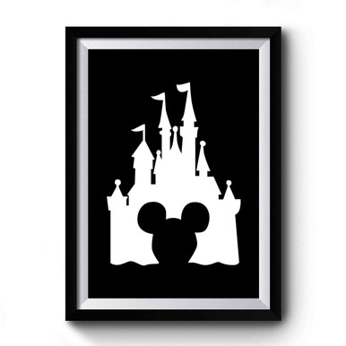 Mickey Mouse Head Disney Castle Premium Poster