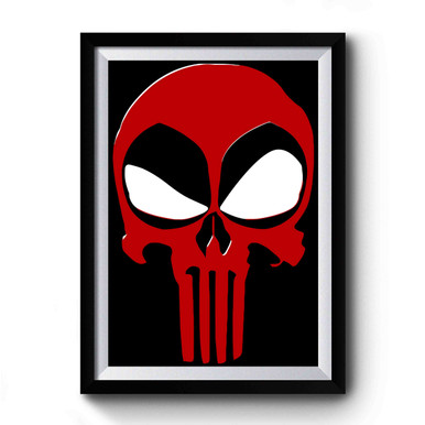 Deadpool Punisher Skull Design Funny Premium Poster