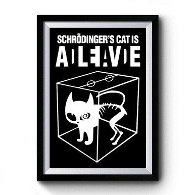 Schrodinger Cat Design And Illustration Premium Poster