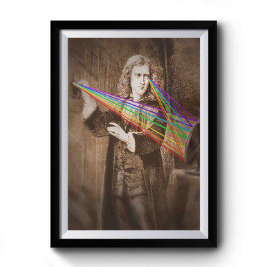 Isaac Newton Rainbow Colour 1 Premium Poster