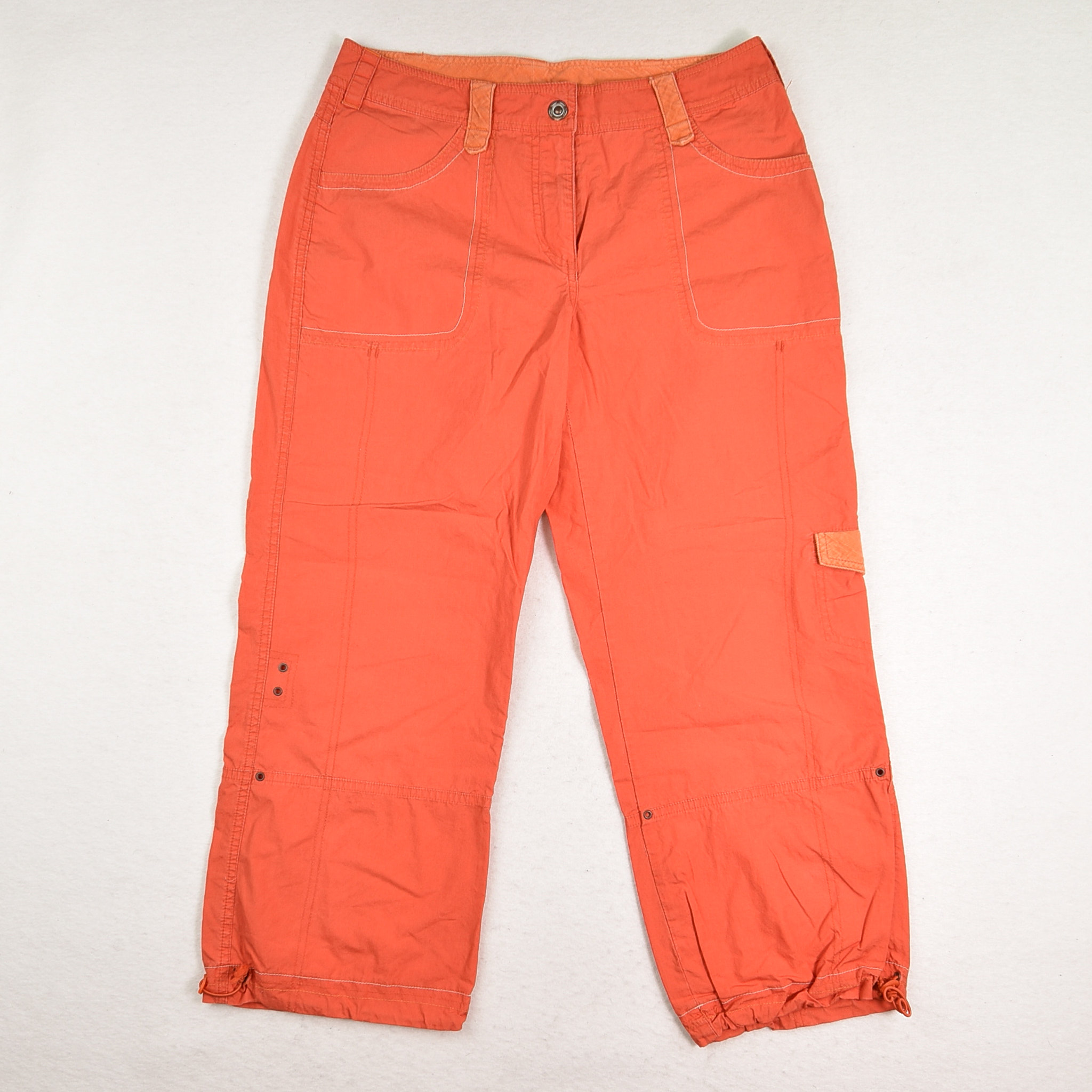 Women's Orange Cargo Capris, Size 29