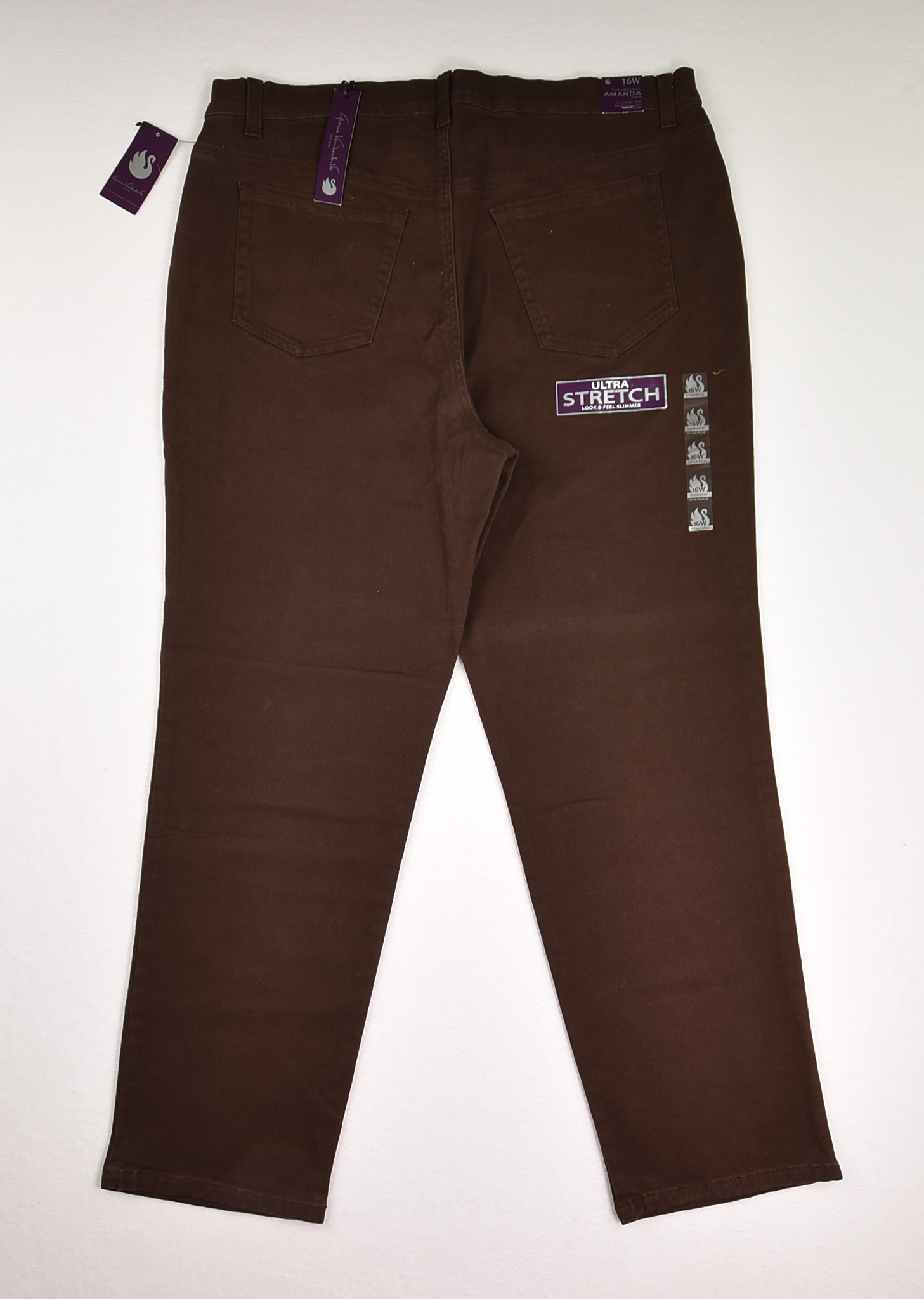 Women's Brown Amanda Jeans, Size 16W Average