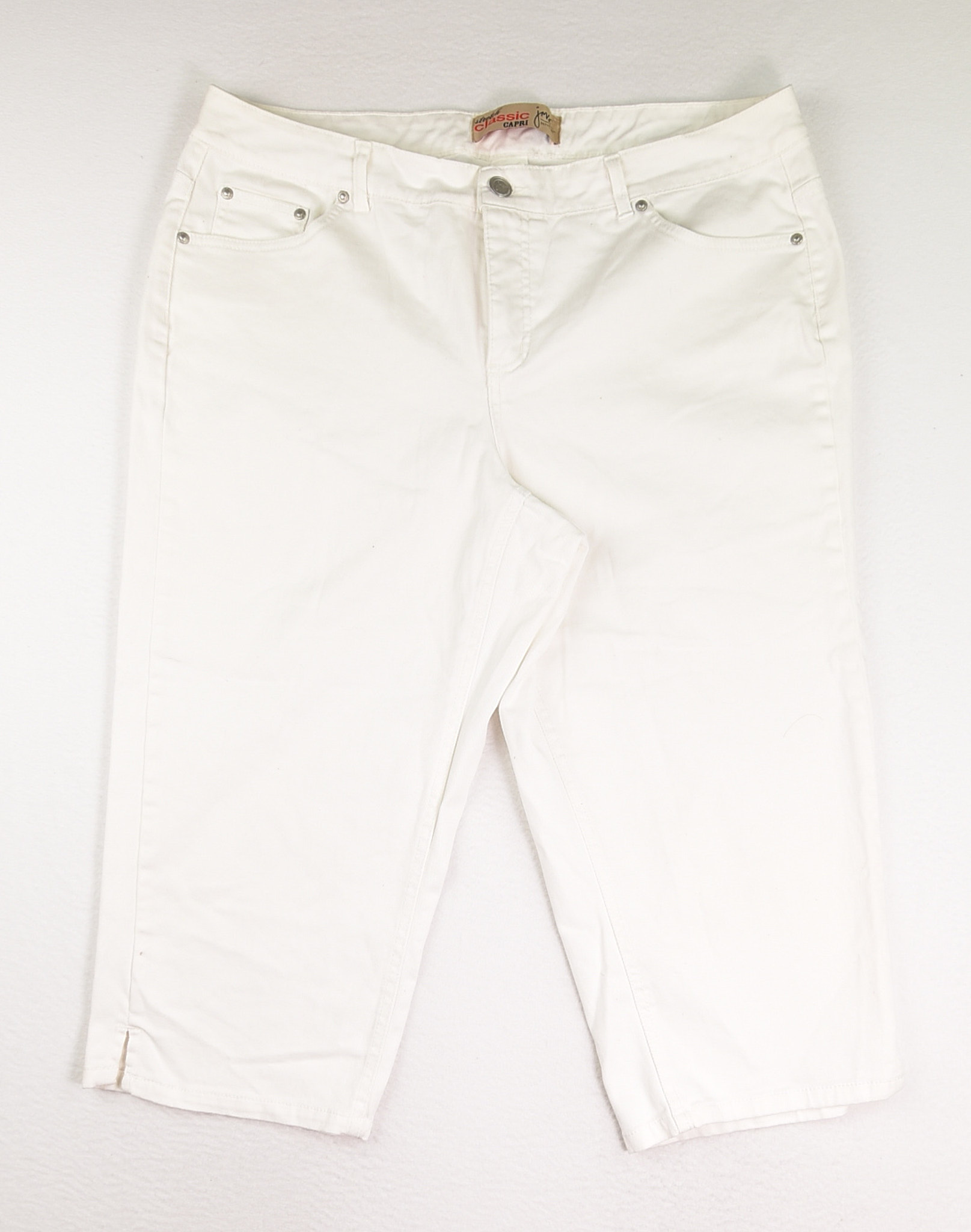 Women's White Jean Capris, Size 18W