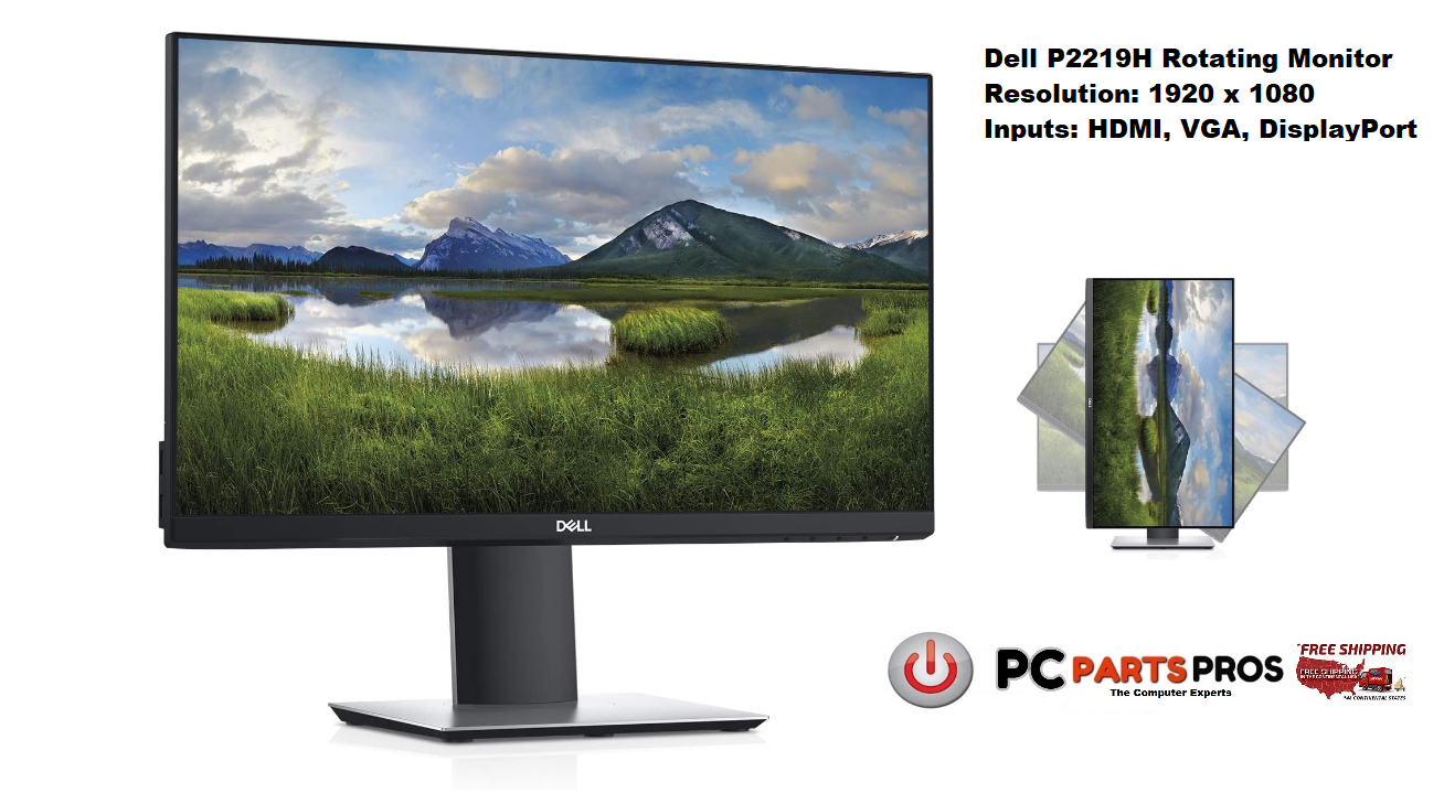 Dell P2219H 22" Monitor Ultrathin Bezel LED, HDMI, DISPLAY, Vertical ...