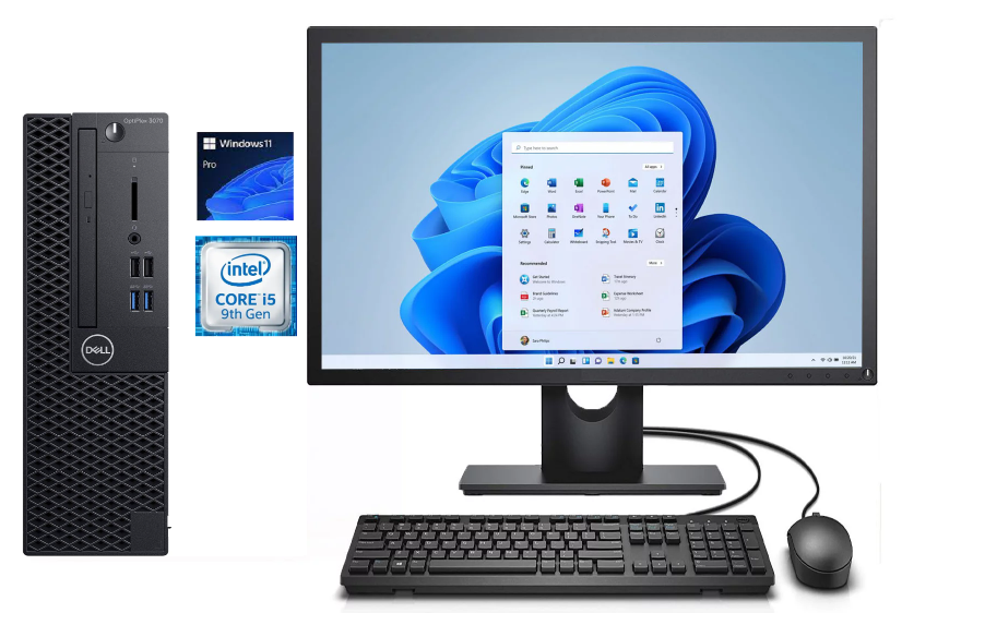 Windows 11 Dell OptiPlex SFF PC with 22" Inch HDMI Monitor, Keyboard ...