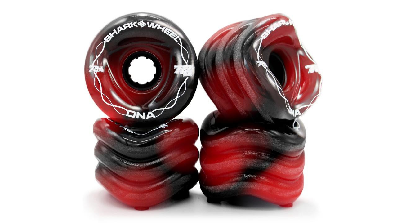 NEW Shark Wheel 72MM, 78a DNA - Red / Black Swirl - Shark Wheel