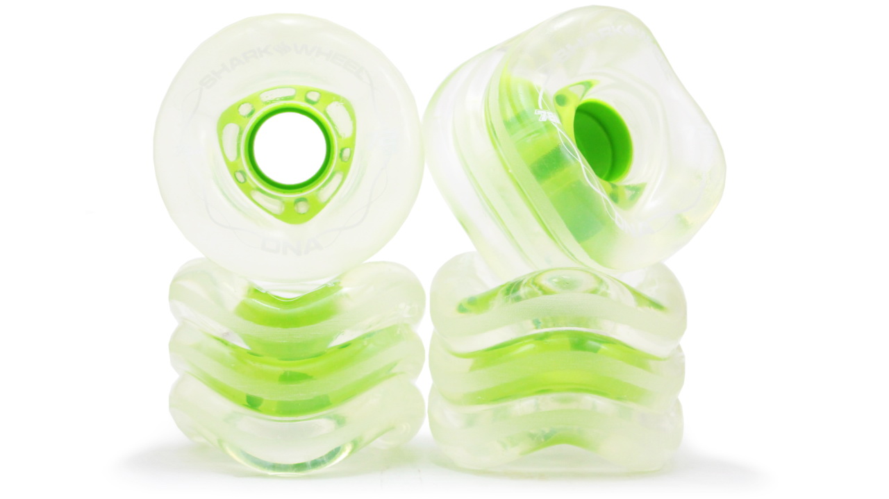 Shark Wheel 72MM, 78A DNA - Clear with Green Hub - Shark Wheel