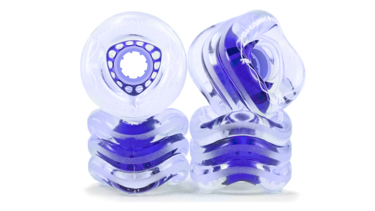 Shark Wheel 72MM, 78A DNA - Clear with Lavender Hub - Shark Wheel