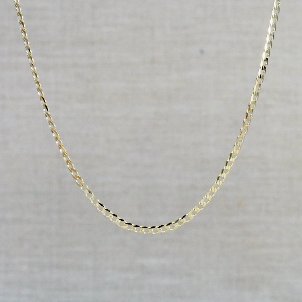 Yellow Gold Flat Curb Chain - Ellinor Mazza