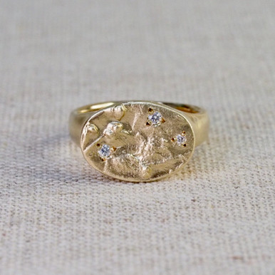 Floral Relic Diamond Signet Ring - Arbor Brunswick