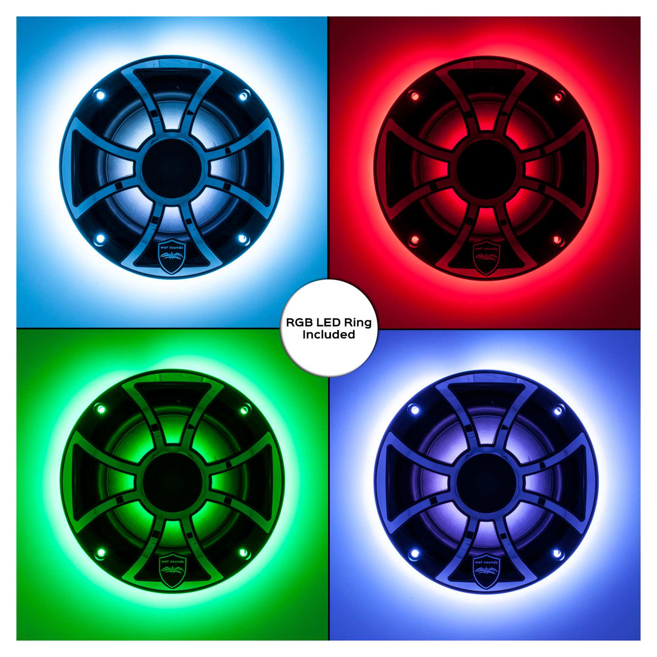 Wet Sounds REVO 6-XSB-SS BlackXS / Stainless Grill 6.5 Inch Marine LED ...