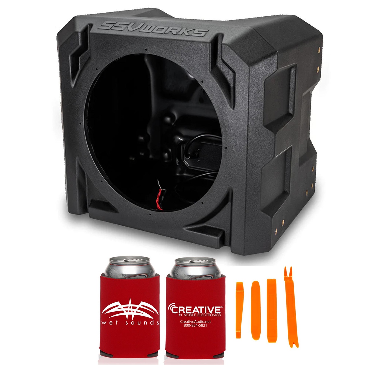 Wet Sounds REVO10HPS4-B 10" High Power Marine Subwoofer 4-OHM with 10 ...